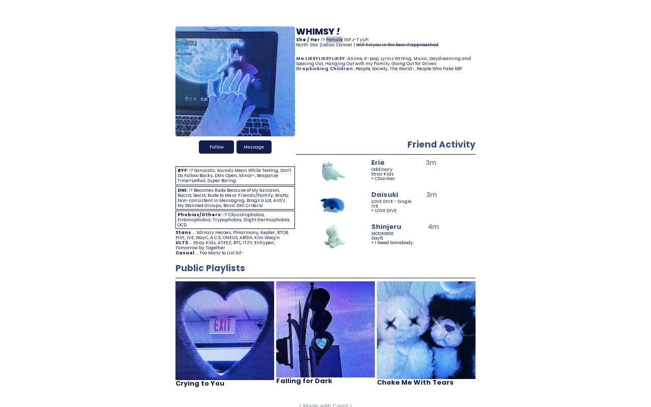 Whimsy's Updated Carrd